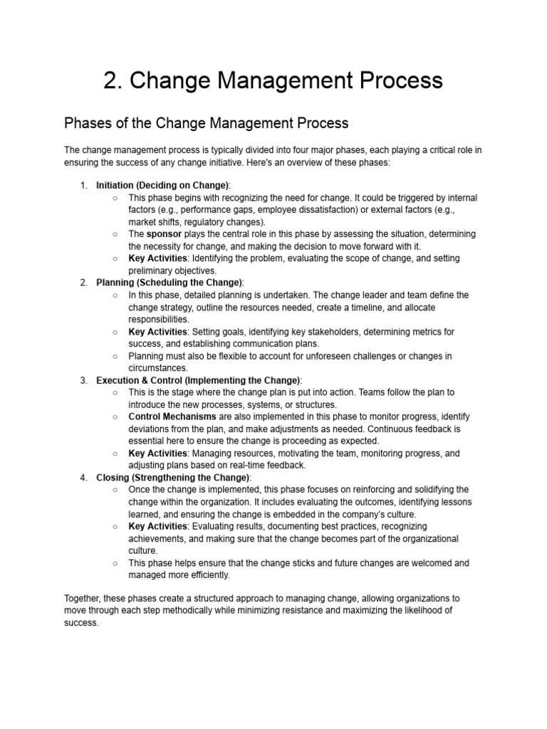 2 Change Management Process | PDF | Change Management | Motivation