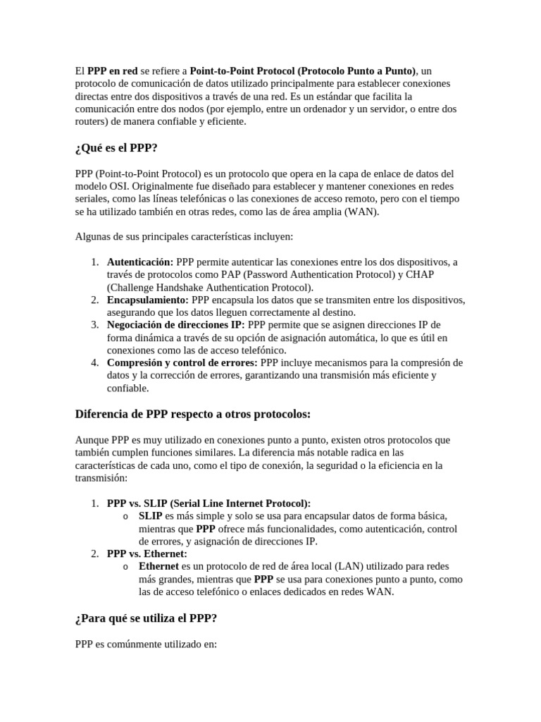 El PPP en Red Se Refiere A Point | PDF | Red privada virtual | Red de ...