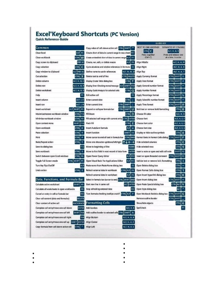 General Excel Shortcuts | PDF | Control Key | Text