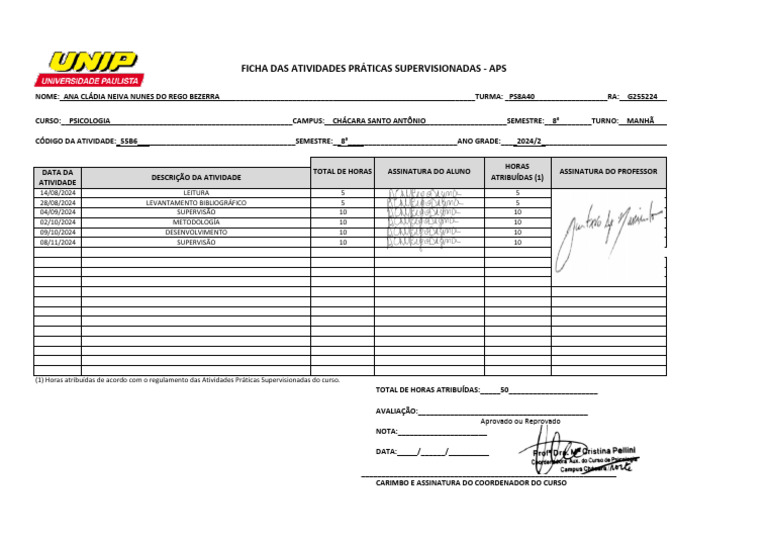 Ficha APS Ana Claudia PDF 2 | PDF