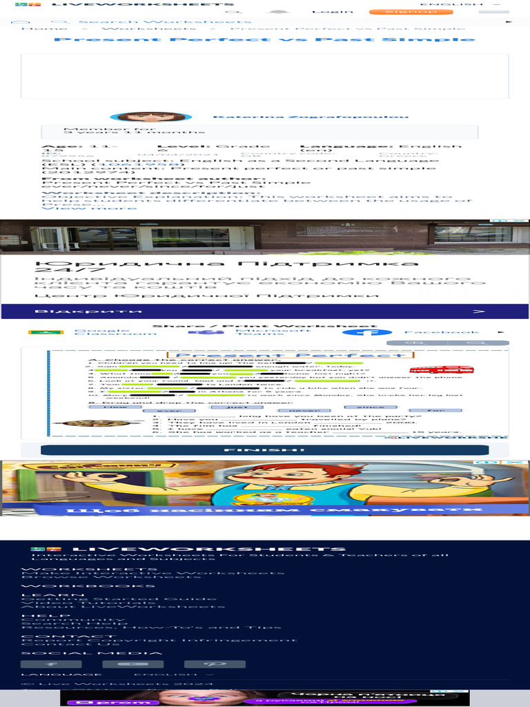 Present Perfect Vs Past Simple 879956 Katerina | PDF