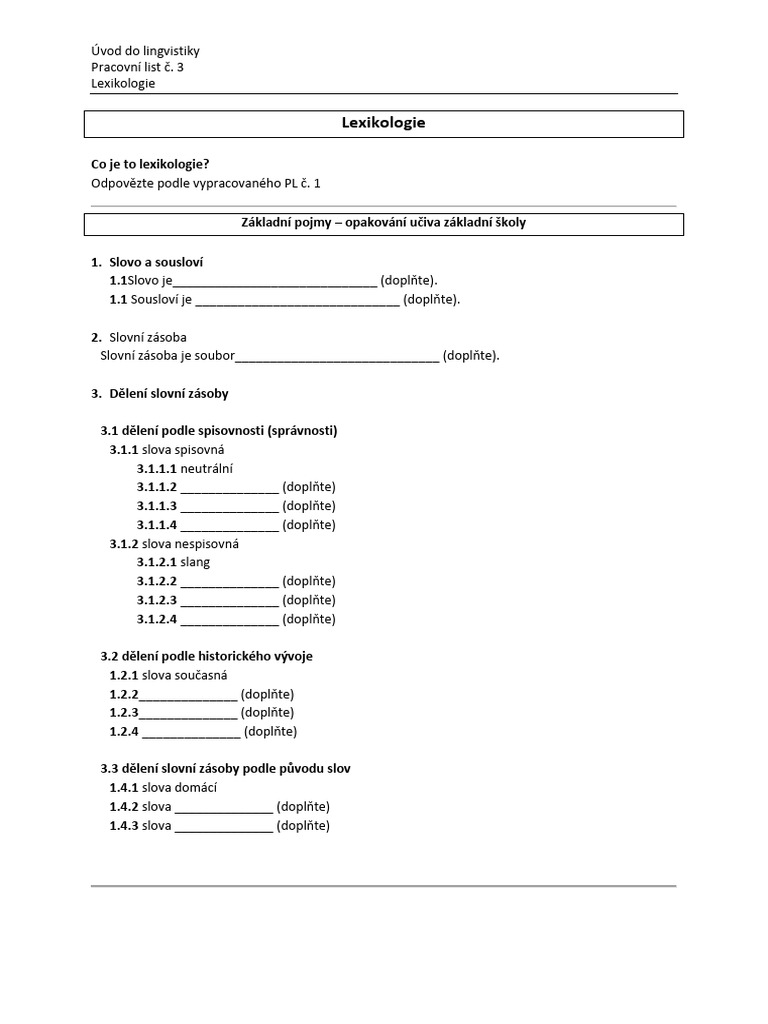 03 - Lexikologie 2 | PDF