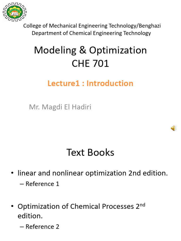 Che 701 Lecture 1 Pdf Mathematical Optimization Linear Programming