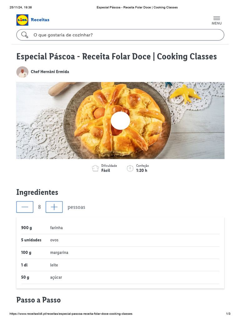 Receita Folar Doce de Páscoa Fácil | PDF | Alimentos