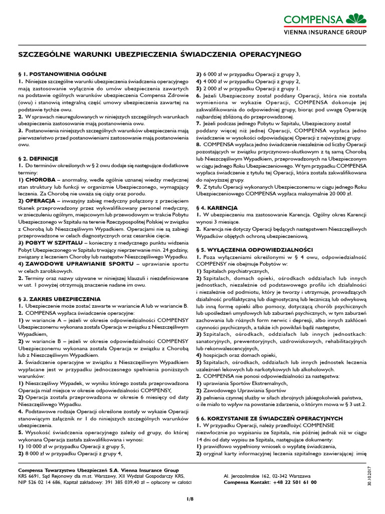 SWU Swiadczenie Operacyjne | PDF