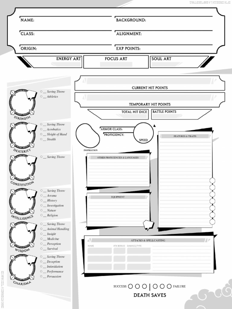 Character Stats and Art Types Overview | PDF