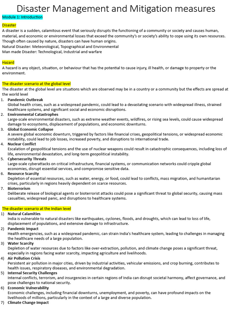 Disaster Management and Mitigation measures | PDF | Storms | Cyclone