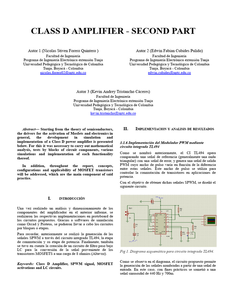 Class D Amplifier - Second Part | PDF | Amplificador | Filtro electronico