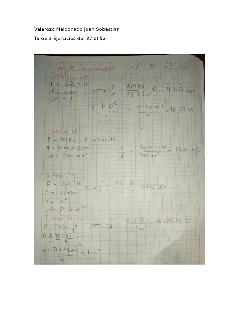 Valarezo Maldonado Juan Sebastian Tarea 2 Ejercicios Del 37 Al 52 | PDF
