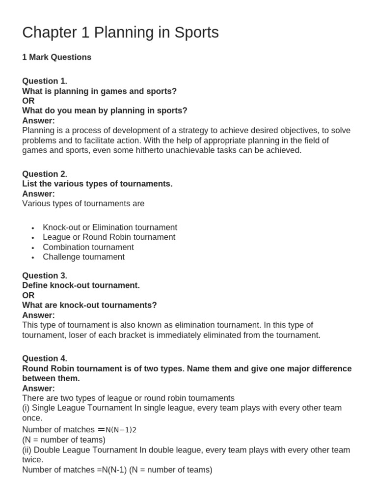 Management of Sporting Events | PDF | Tournament | Sports