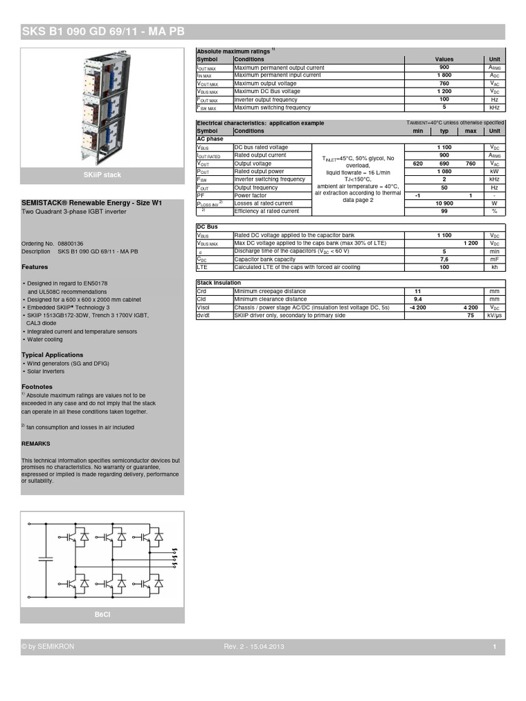 SEMIKRON DataSheet SKS B1 090 GD 69 11 MA PB 08800136 | PDF | Power ...