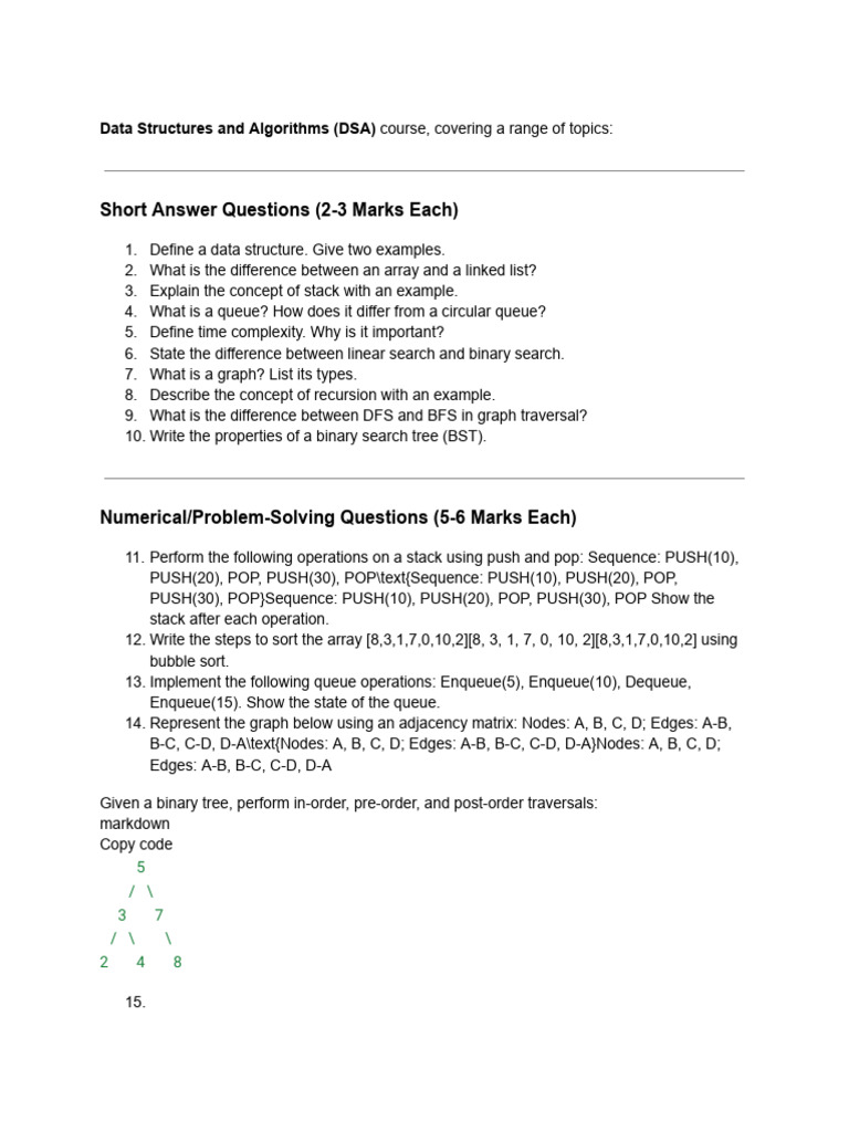 Data Structures and Algorithms (DSA) | PDF | Queue (Abstract Data Type ... Data Structures and Algorithms (DSA) | PDF | Queue (Abstract Data Type ...