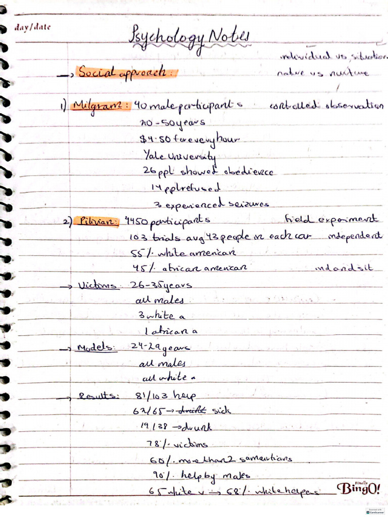 Psycho Notes | PDF