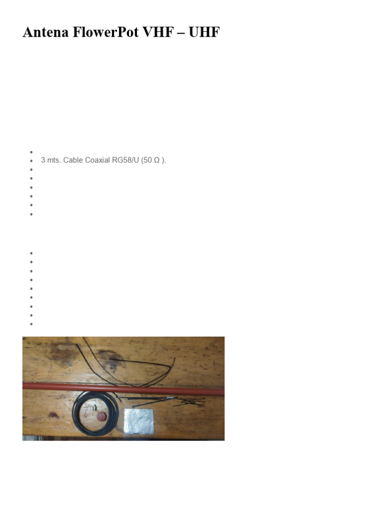 Antena Flowerpot VHF | PDF | Ingenieria Eléctrica | Electricidad