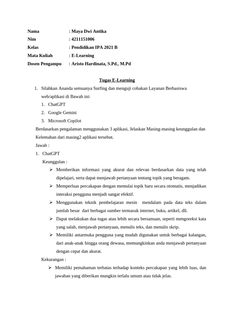 Elearning - Maya Dwi Antika - 4211151006 - PIPA 21 B | PDF Elearning - Maya Dwi Antika - 4211151006 - PIPA 21 B | PDF