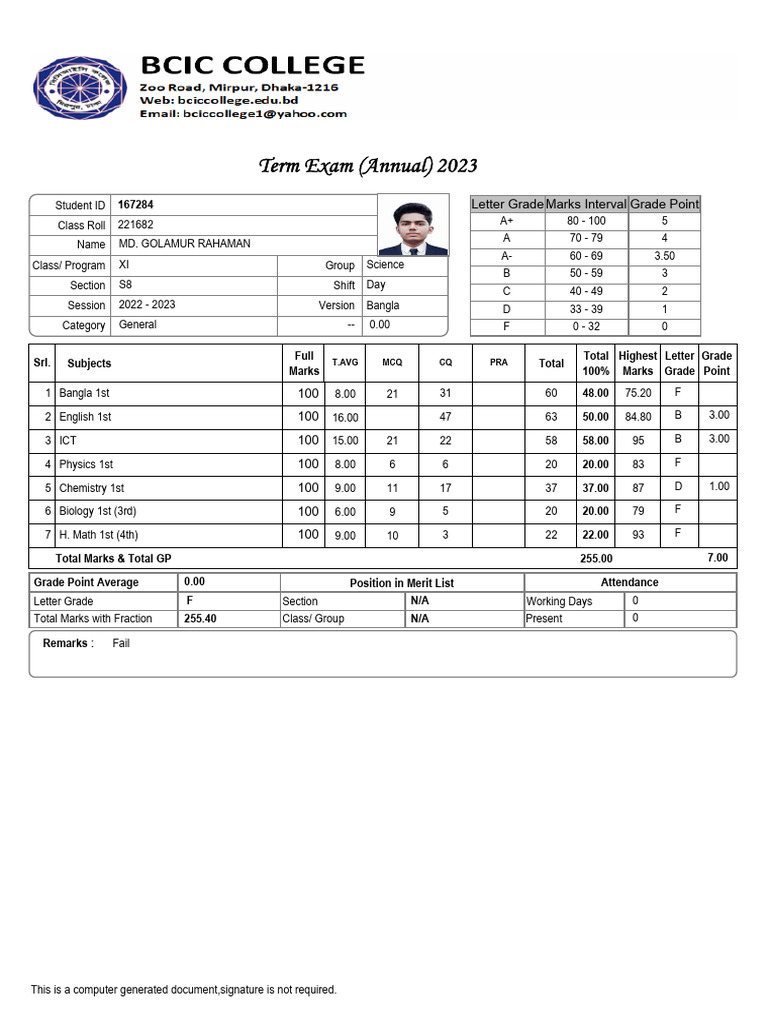Academic Transcript | PDF Academic Transcript | PDF