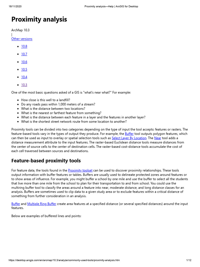 Proximity analysis—Help _ ArcGIS for Desktop | PDF