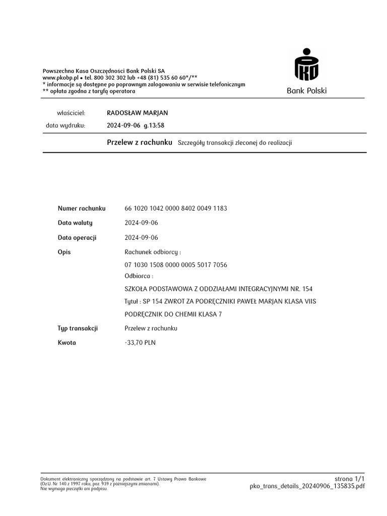 Pko Trans Details 20240906 135835 | PDF