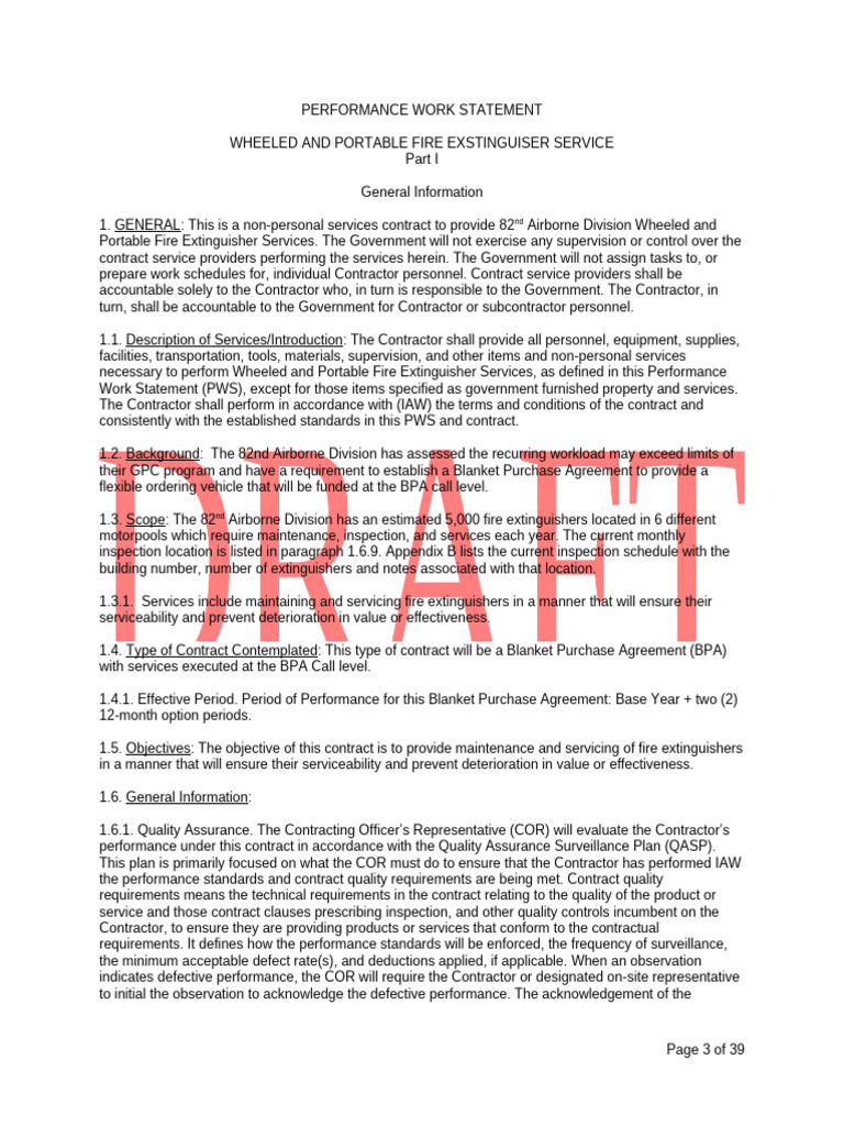 UPDATED+DRAFT+Fire+Extinguisher+PWS RA+Concur | PDF | E Verify | Employment