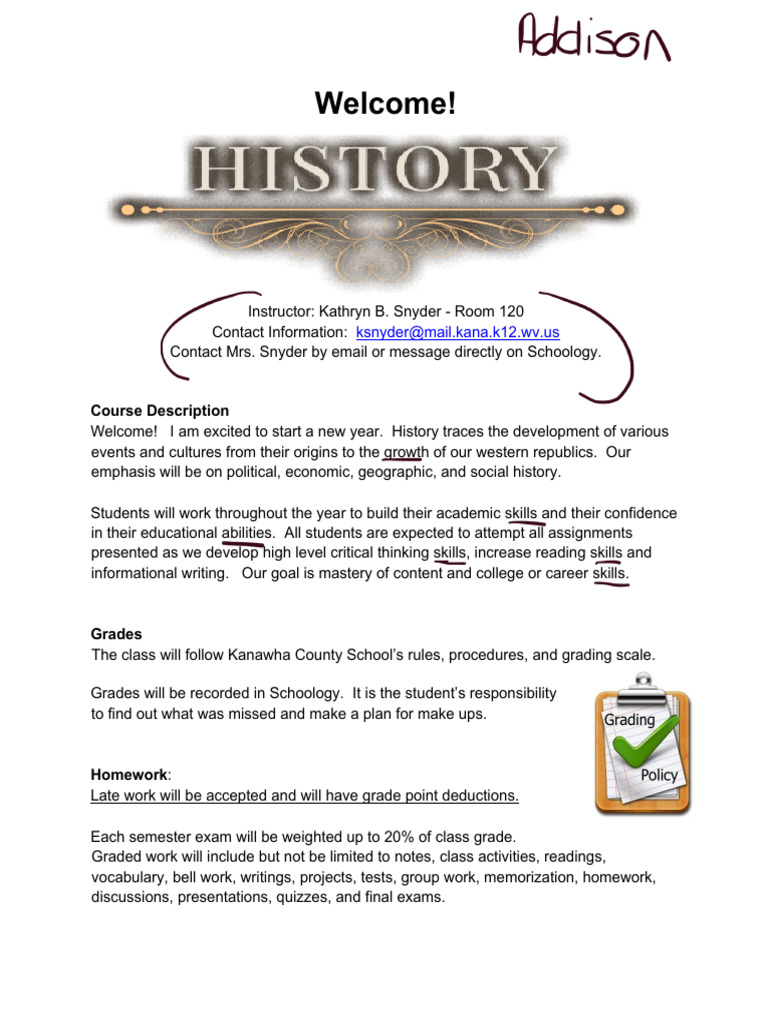 World History 9 Course Syllabus | PDF | Educational Technology | Learning