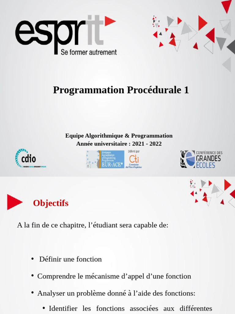 PROG Les Fonctions | PDF | Programmation informatique | Programme ...