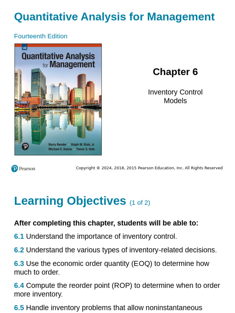 CH 6. Inventory Controlling Models | PDF | Inventory | Demand
