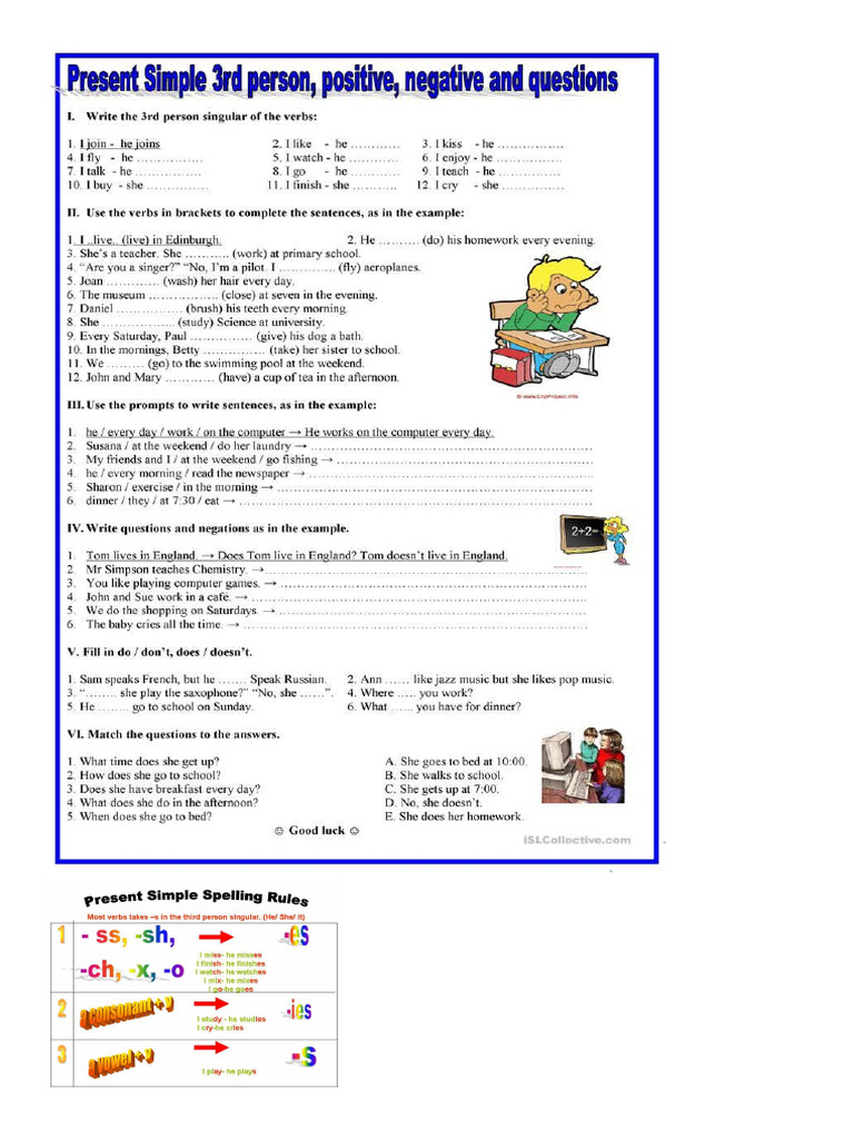 Present Simple Ćwiczenia | PDF