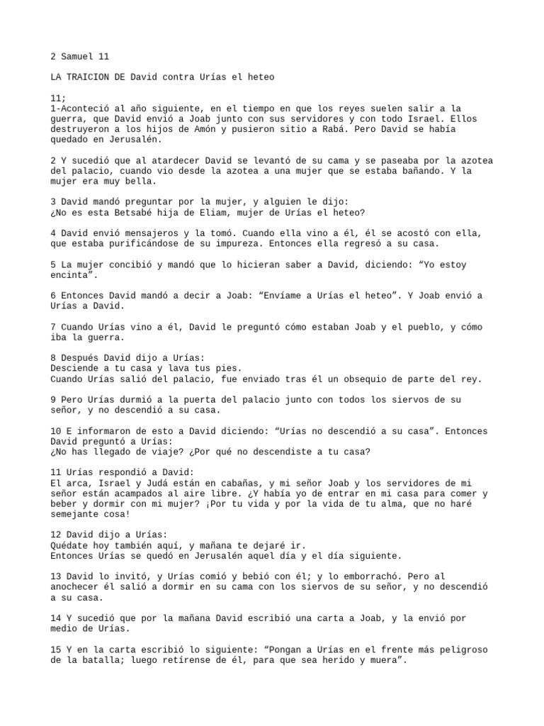 2 Samuel 11 | PDF | David
