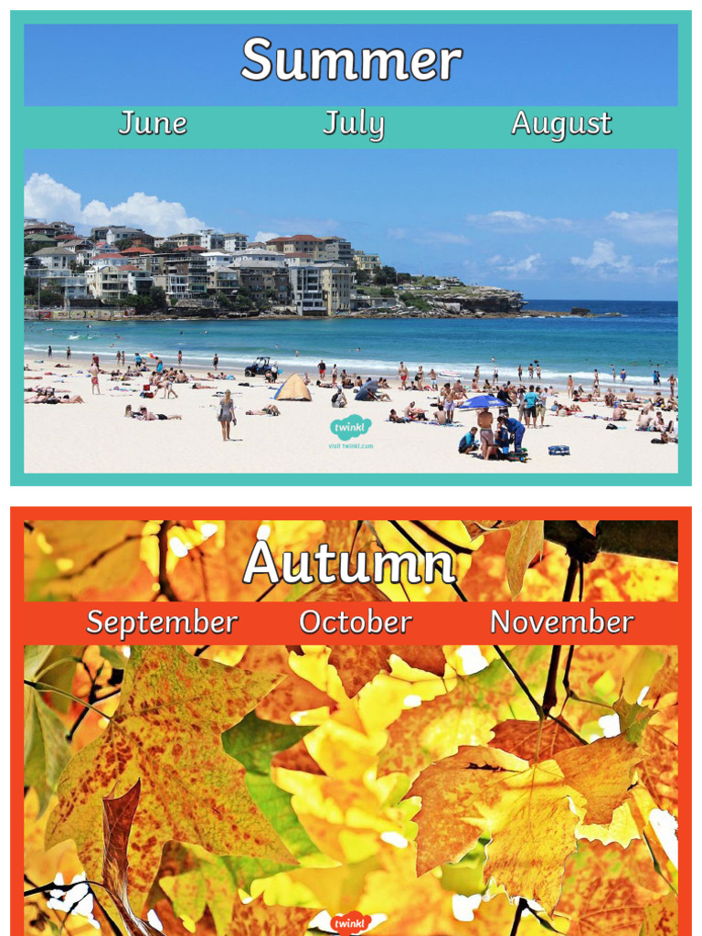 Seasons and Months Display Poster | PDF | General Fiction