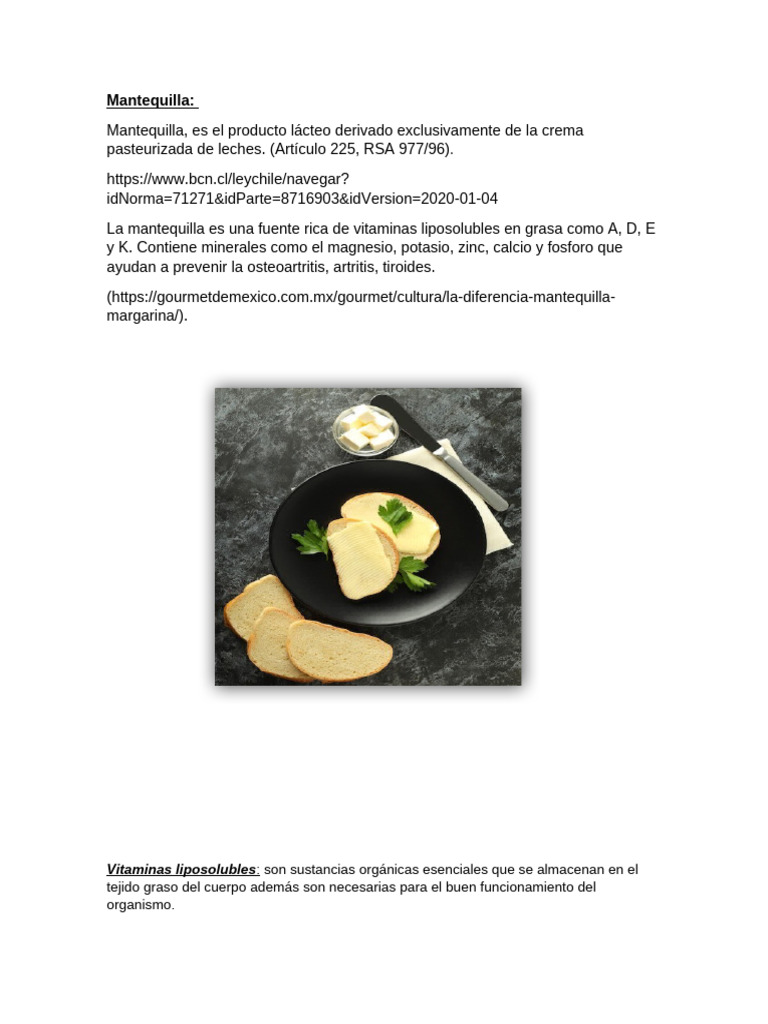 Beneficios y usos de la mantequilla | PDF | Mantequilla | Panes