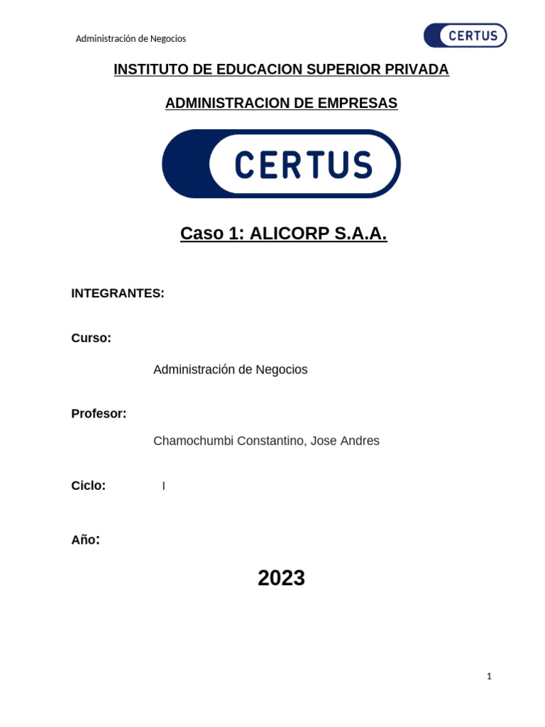 Informe de ALICORP | PDF | Business | Economias