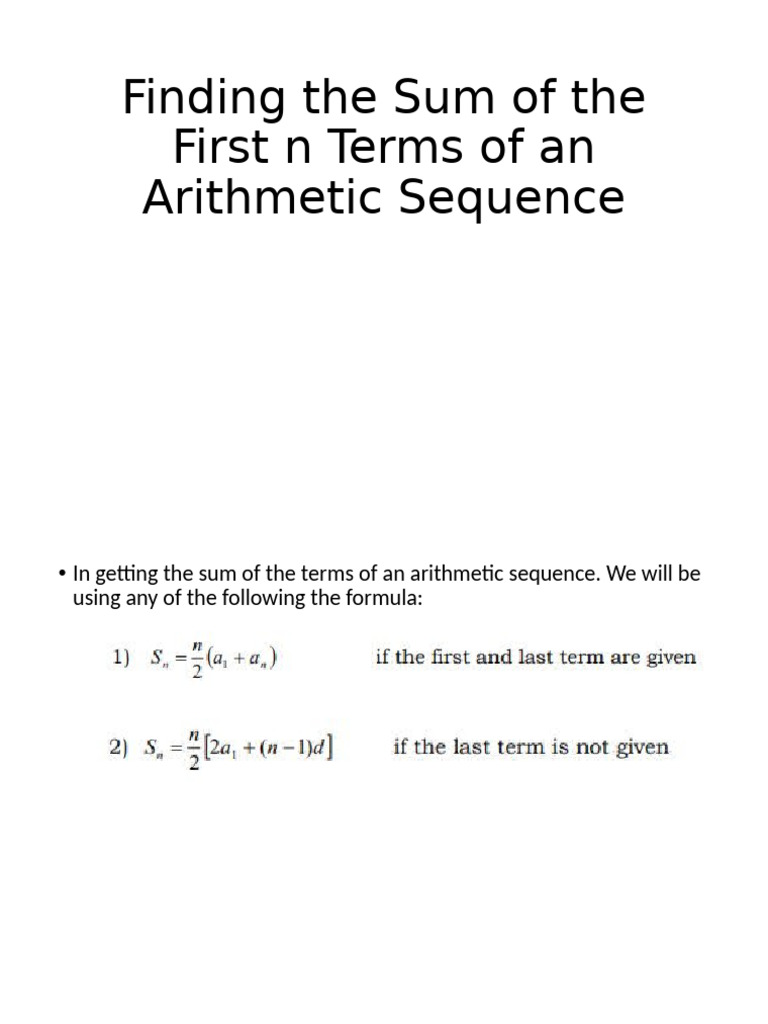Finding The Sum Of The First N Terms Pdf