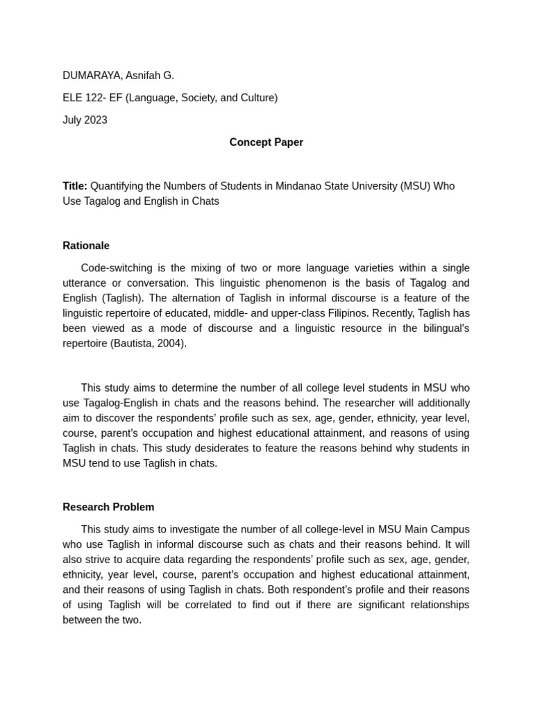 Ele Concept Paper | PDF | Cognitive Science | Cognition