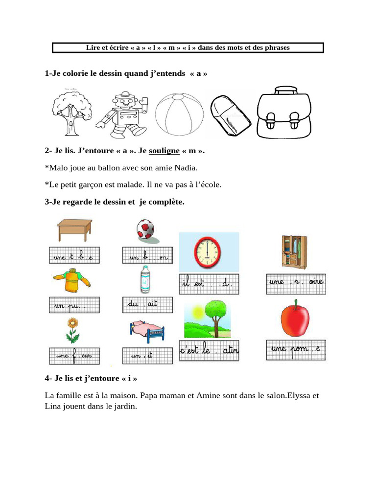 Activités de lecture et écriture « a » | PDF | Arts du langage et ...