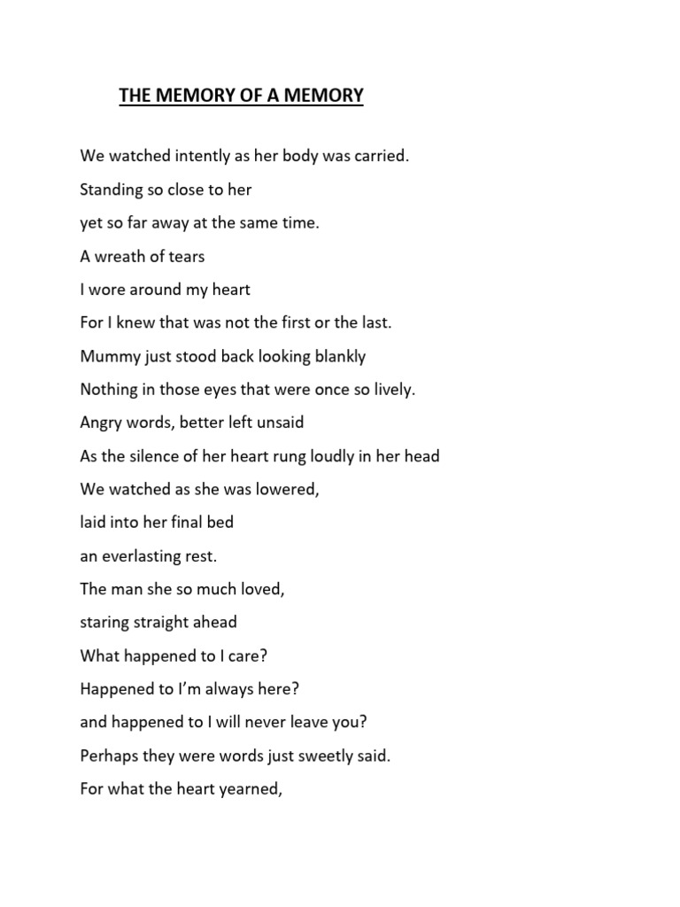 Memory of A Memory | PDF