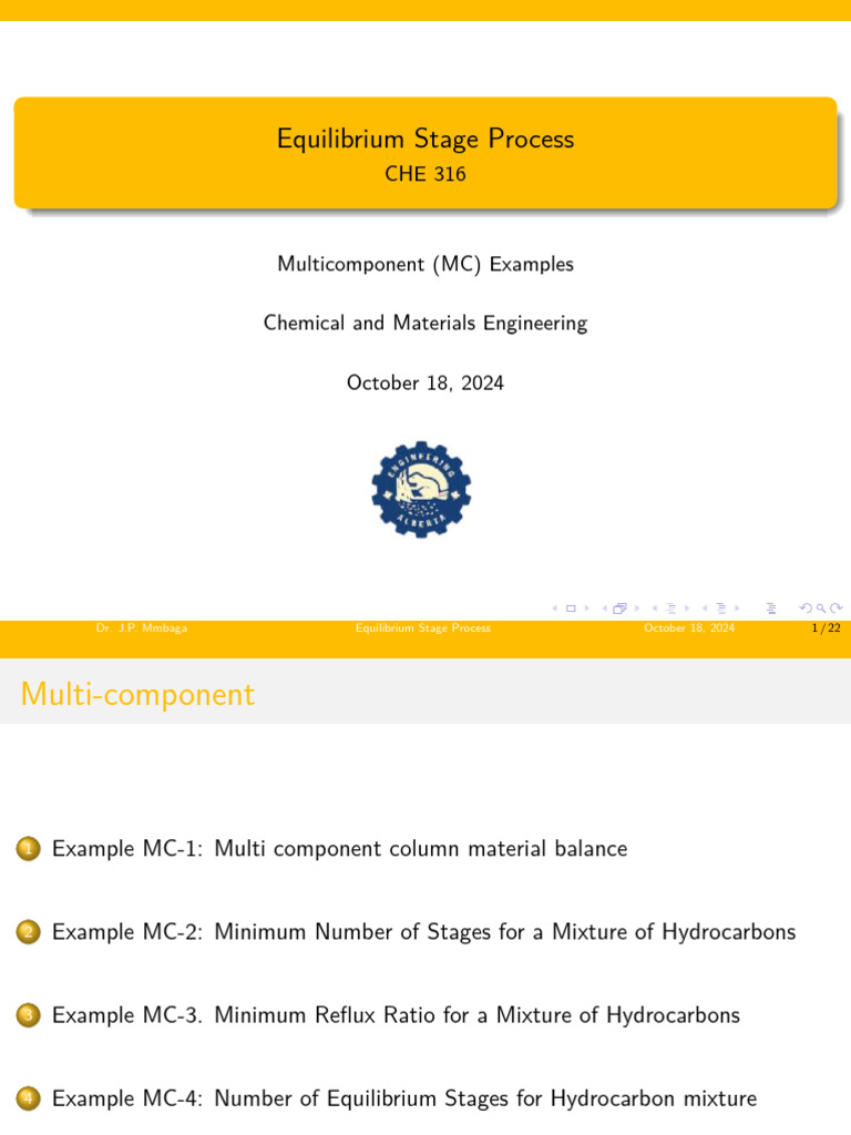 Module 3 Multicomponent Example | PDF | Distillation | Process Engineering