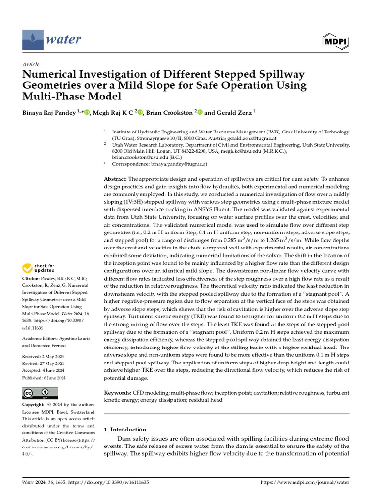 Numerical Investigation of Different Stepped Spillway | PDF | Spillway | Fluid Dynamics