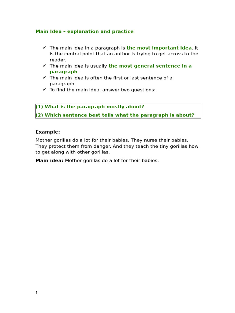 Main Idea Practice | PDF | Sleep | Prison