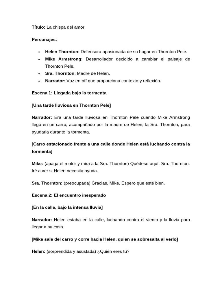 Relato La Chispa Del Amor | PDF