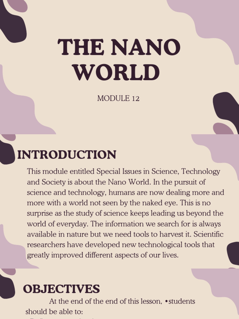 MODULE_12-PRESENTATION | PDF | Nanotechnology | Microscope