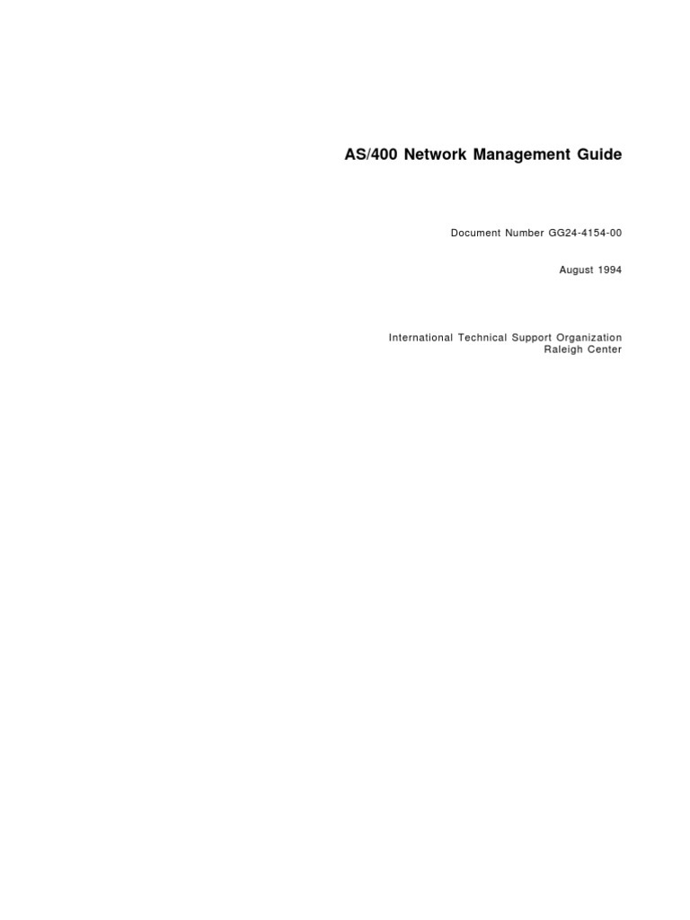 Network Management | PDF | Ibm System I | Operating System
