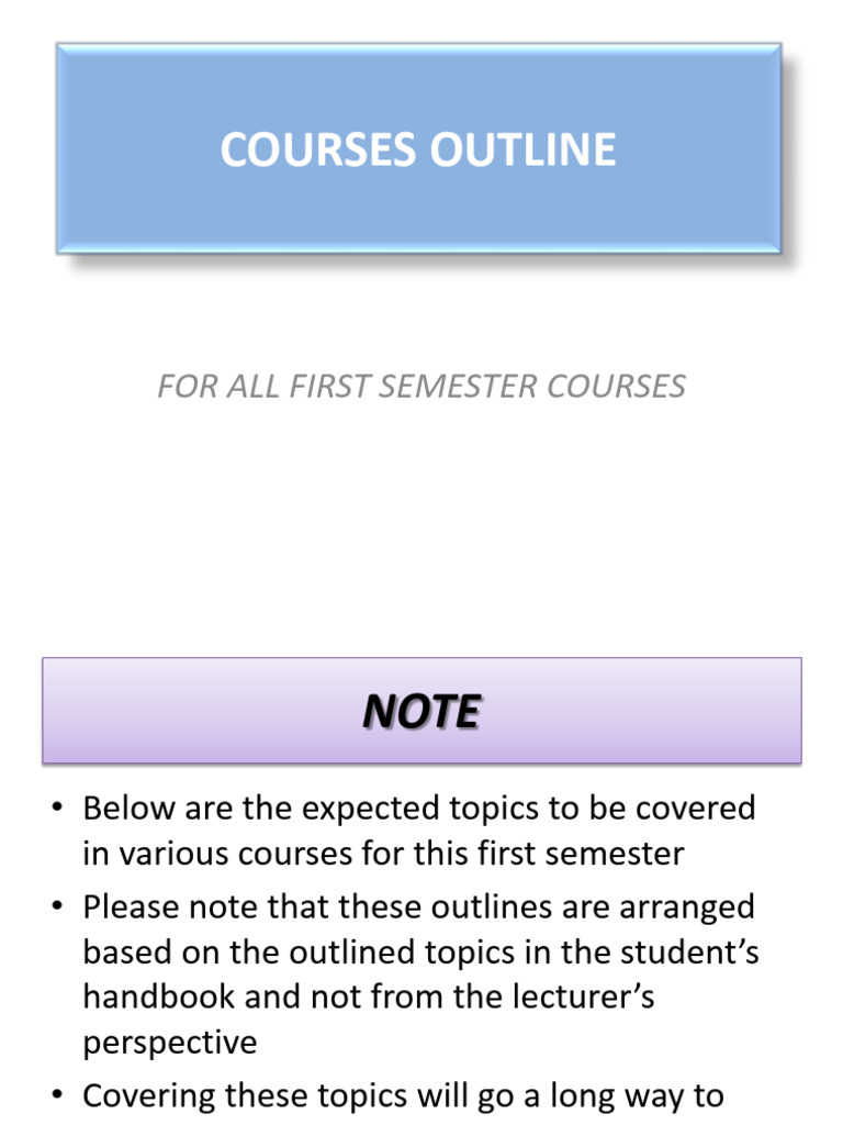 Courses Outline 200L1ST by Omoye | PDF | Thorax | Enzyme