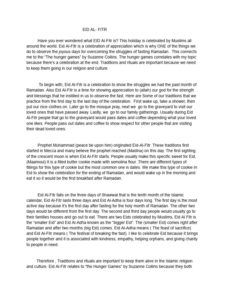 ELA Essay | PDF | Ramadan | Abrahamic Religions