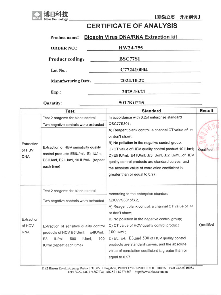 COA of HW24-755 For Reagents | PDF