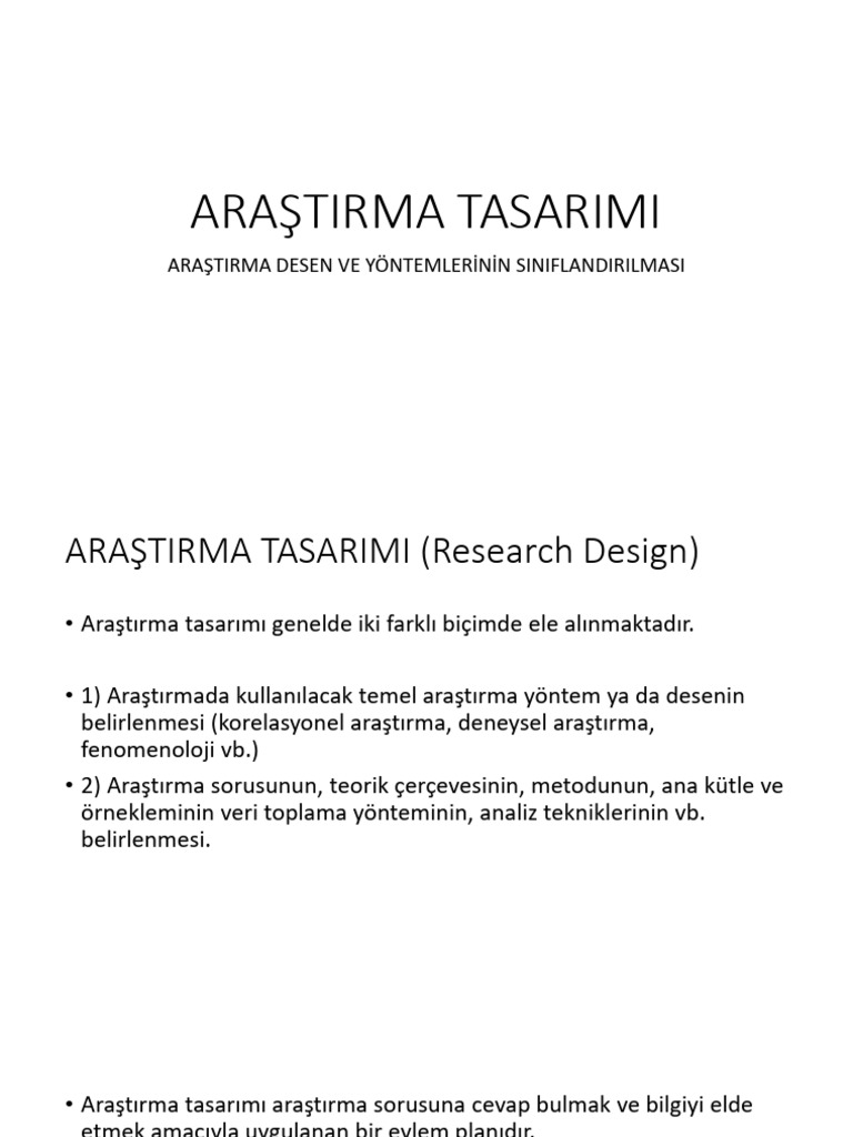 Arastirma Tasarimi | PDF