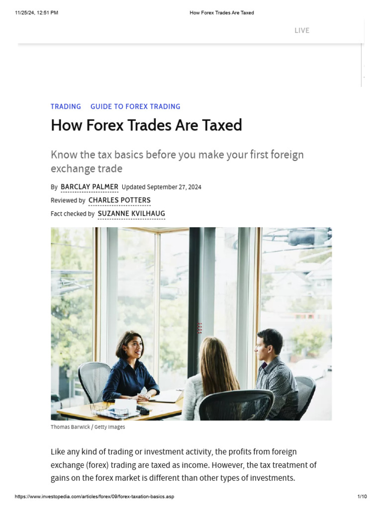 Forex Trading Tax Guide: Key Insights | PDF | Foreign Exchange Market ...