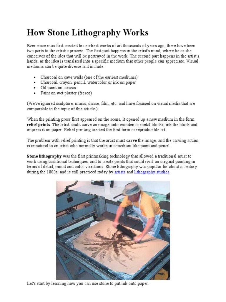 How Stone Lithography Works | PDF | Lithography | Printmaking