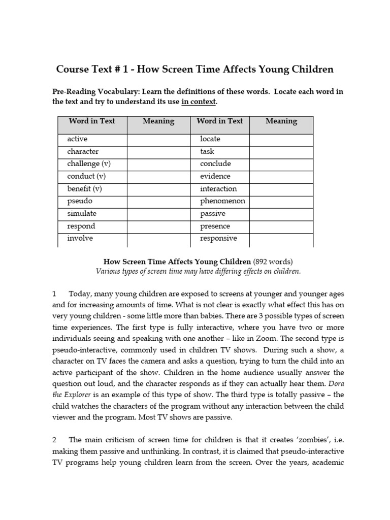 Course Text 01 (B2) (× × × × × × × × × × × × × × × ) - How Screen Time ...