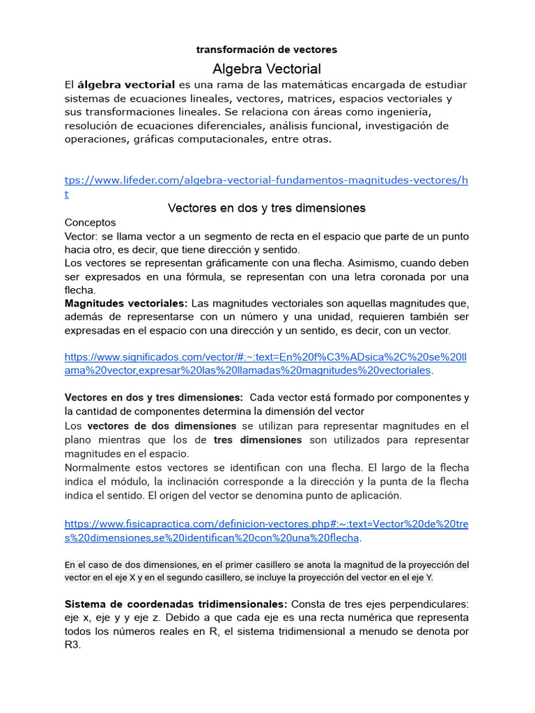 Algebra Vectorial | PDF | Vector Euclidiano | Espacio vectorial