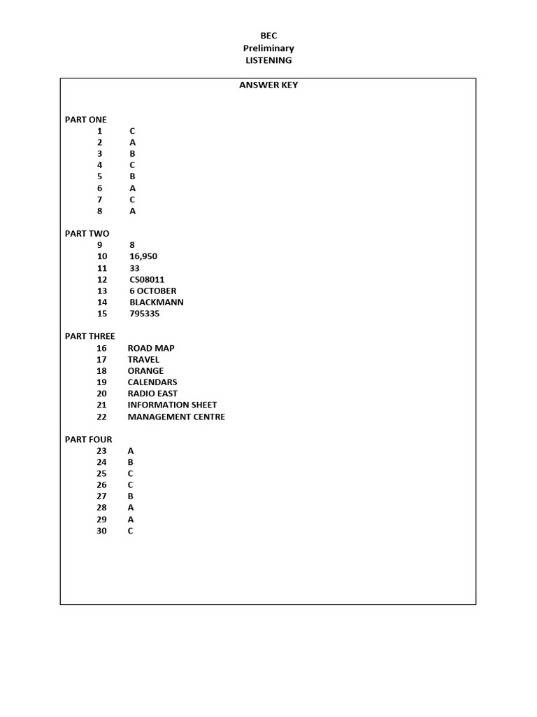 Business Preliminary Sample Key HI-VI-SR Papers | PDF